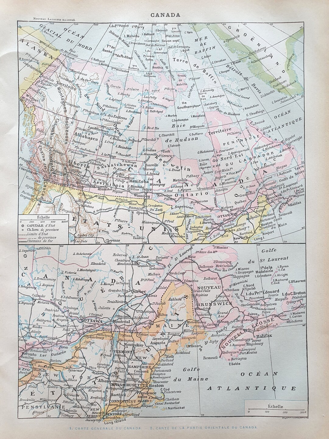 1898 CANADA Original Vintage Poster Old Authentic Print Illustrated ...