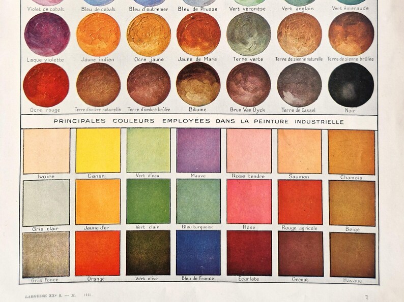 1930 COLORS Vintage Illustrated Poster, Original Old Poster ...
