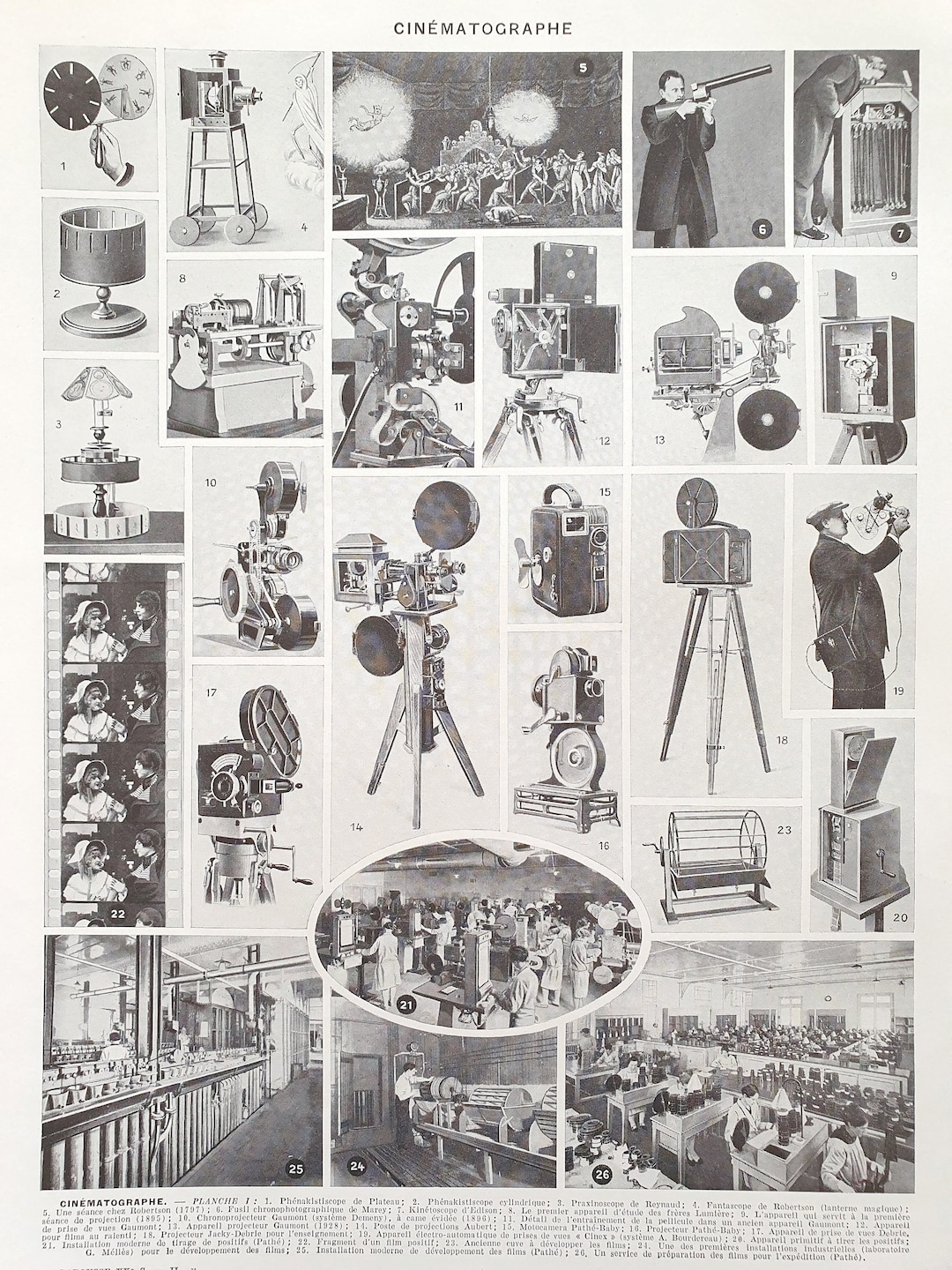 1930 CINEMATOGRAPHY Illustrated Vintage Poster, Old Original Poster ...