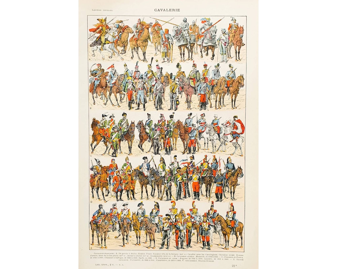 1920 Old Cavalry Poster Vintage Horse War Poster Illustration Board ...