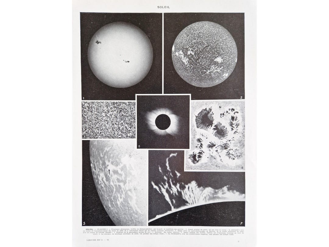 1930 SUN, Astronomy Poster, Sun Old Photographs Poster, Astronomical ...