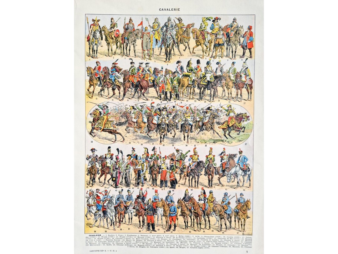 1930 Cavalry Poster, Old Poster, Vintage Print, Original Old Poster ...