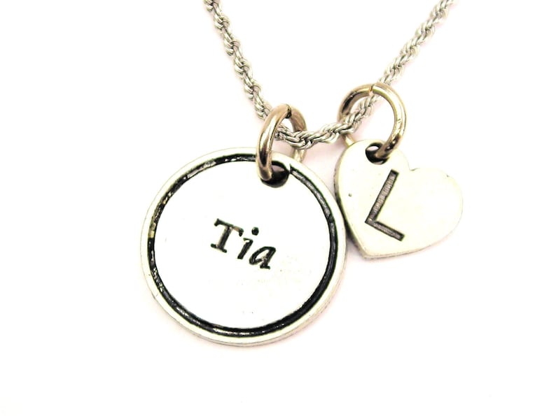 Tia Aunt in Spanish With Heart Initial Stainless Steel Rope Necklace - Etsy