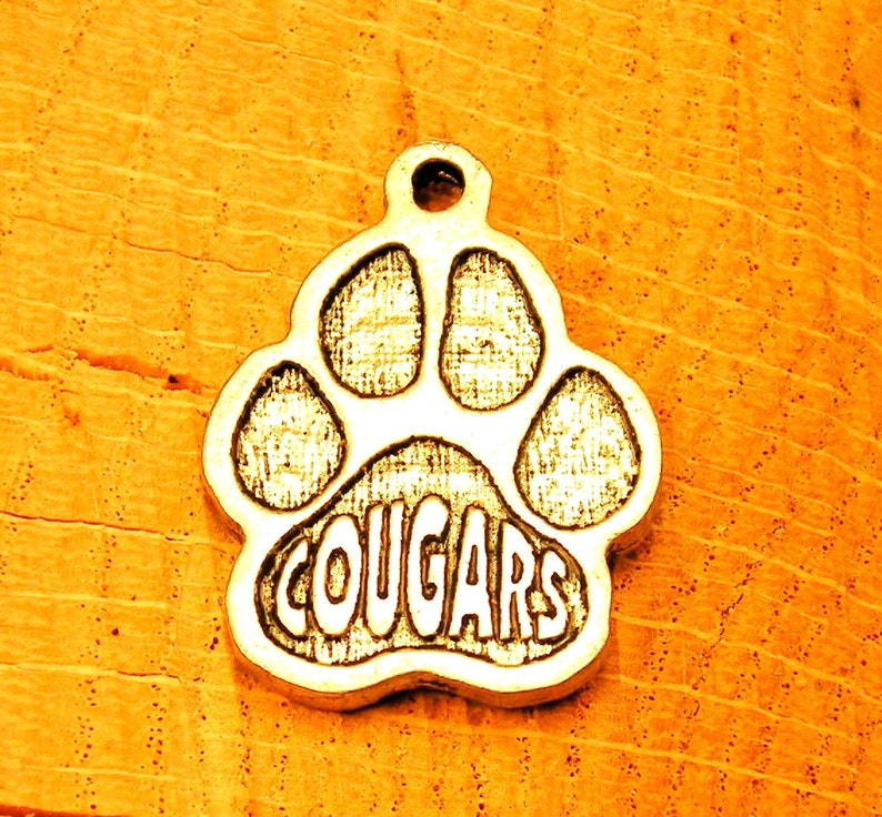 Cougars Paw Print Mascot Team Charm - Etsy