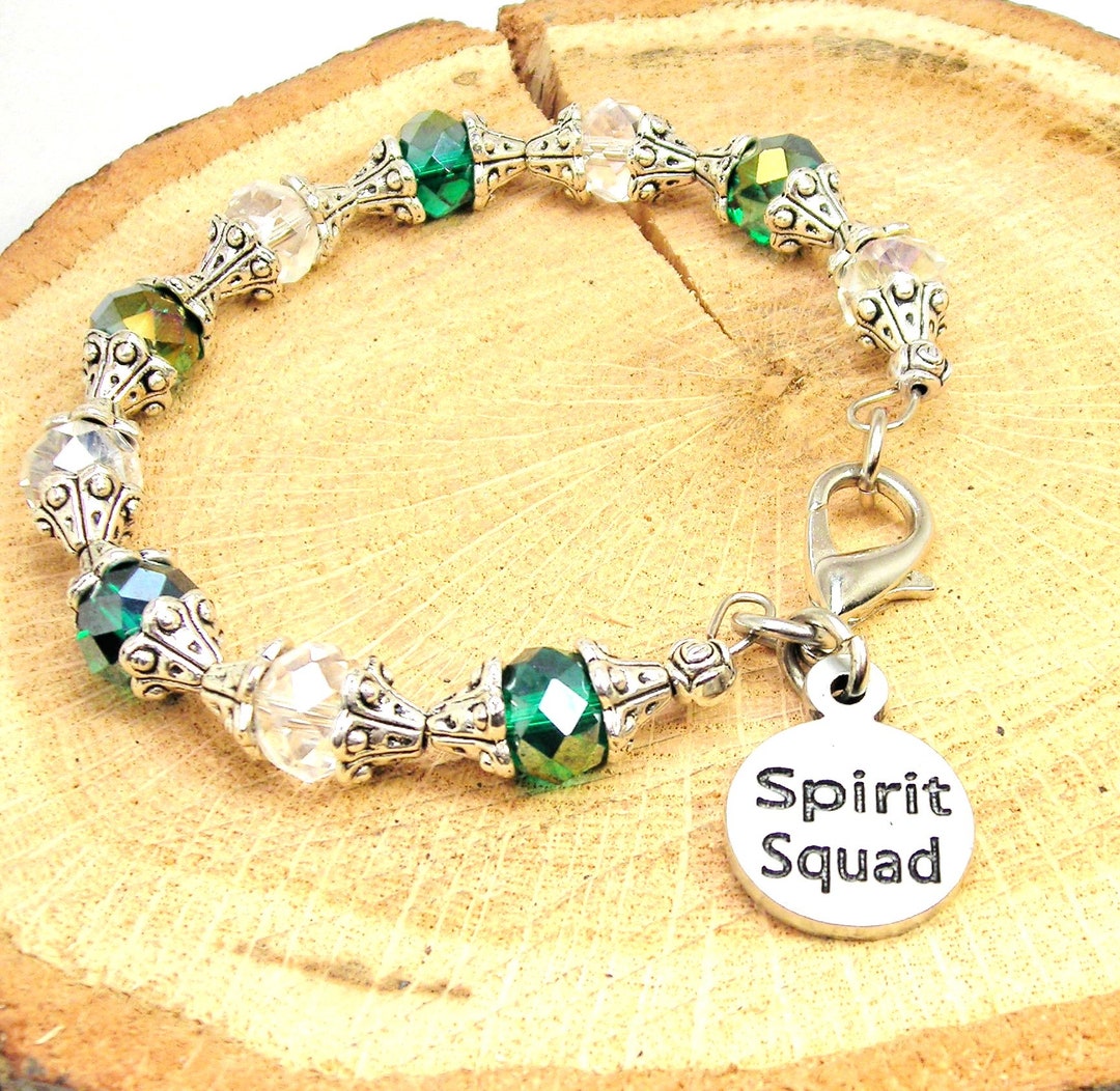 Spirit Squad Crystal Bracelet Choose Your School or Team Colors Cheer ...