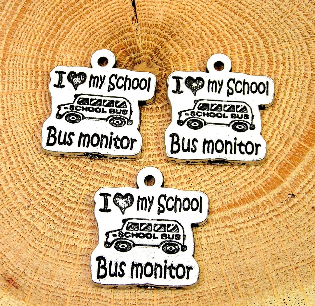 I Love My School Bus Monitor Charms Bus Drivers Teacher Charms Lot of 3 ...
