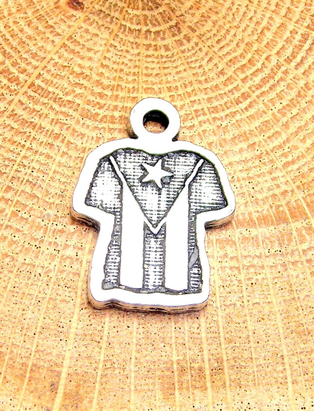 Puerto Rico Flag Jersey Shirt Charms With Heart - Etsy