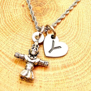 Voodoo Doll With Heart Initial Stainless Steel Rope Necklace Haitian ...