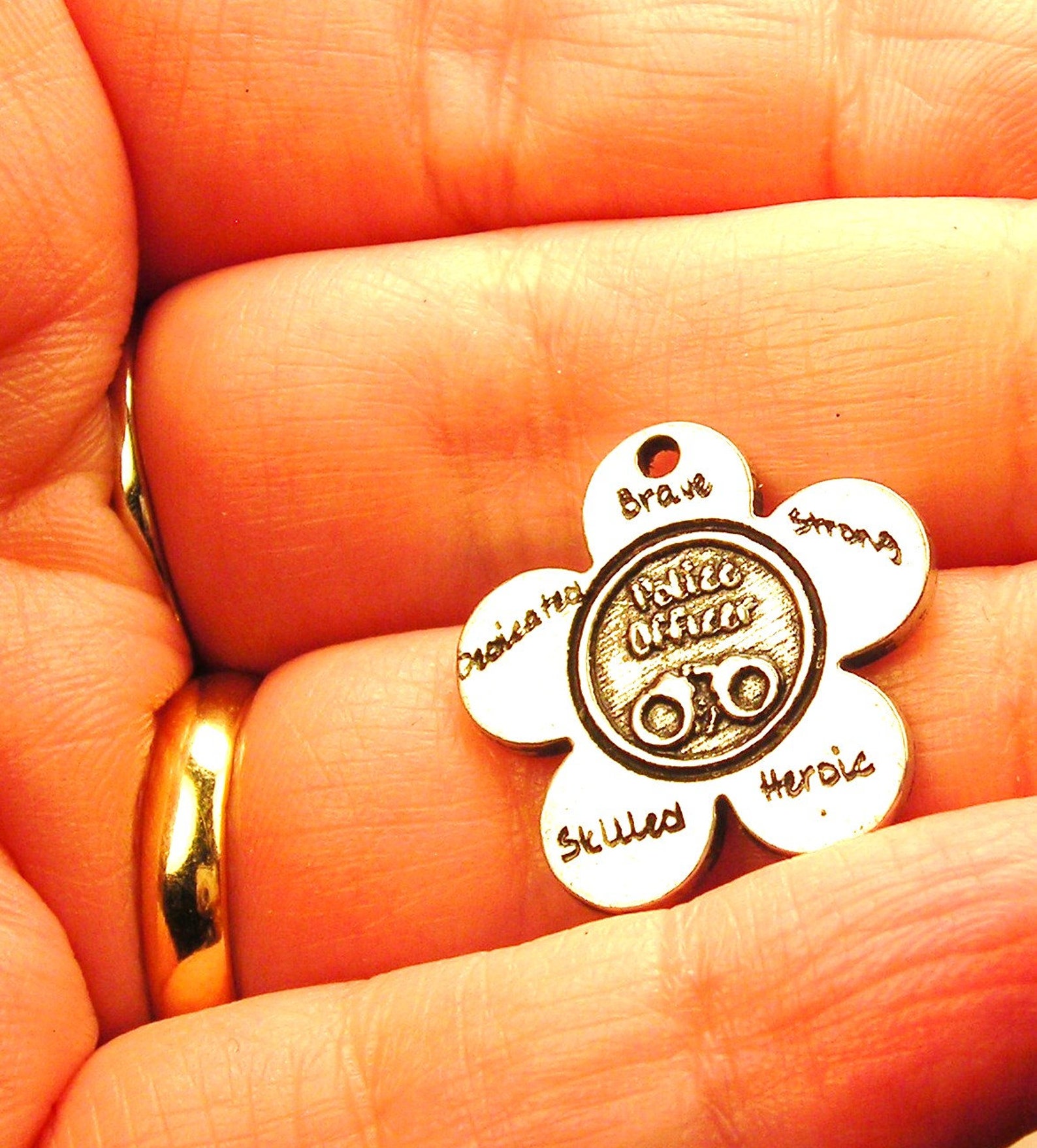Police Flower Charm - Etsy