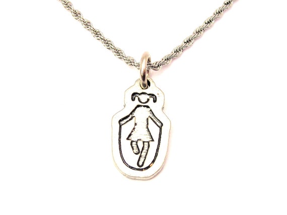 Girl Jumping Rope Stainless Steel Rope Necklace | Etsy