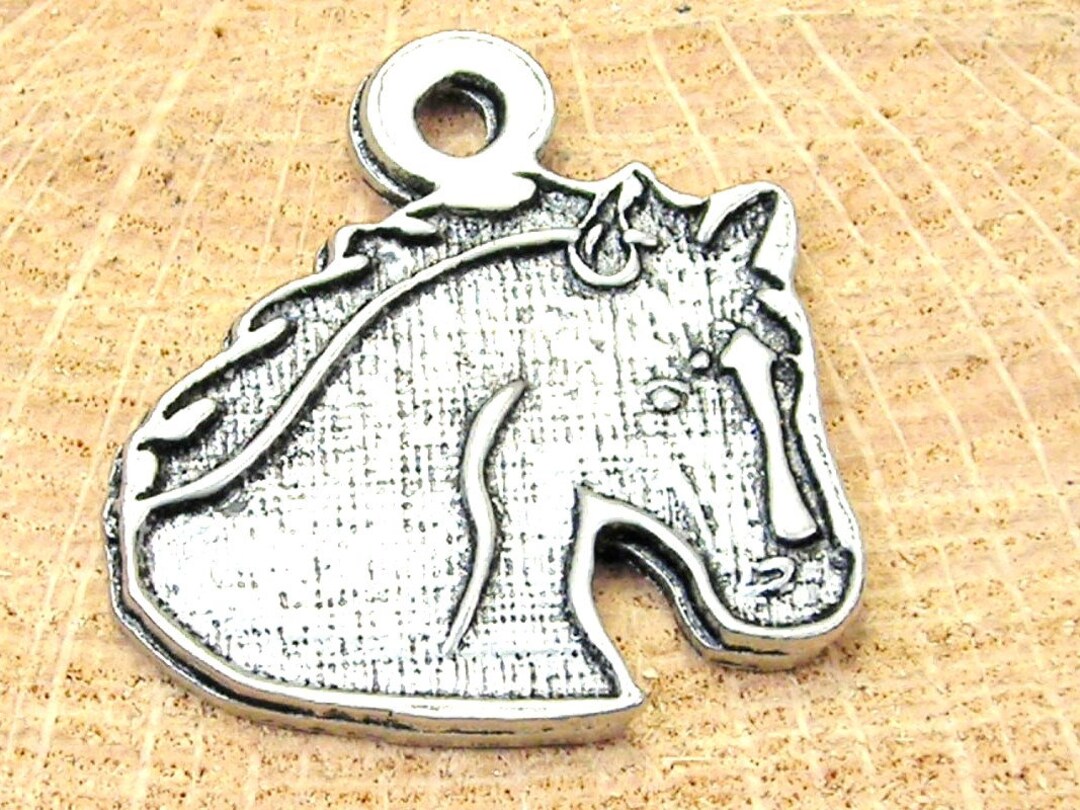 Mustang Stallion Horse Head Mascot Charm - Etsy