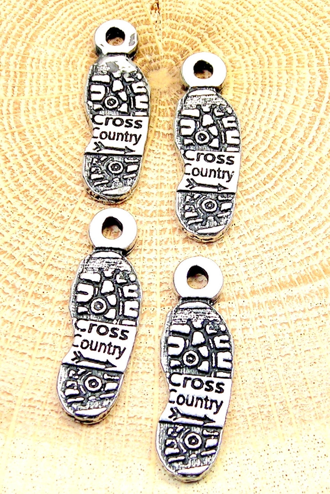 Cross Country Shoe Print Charms Lot of 4 - Etsy