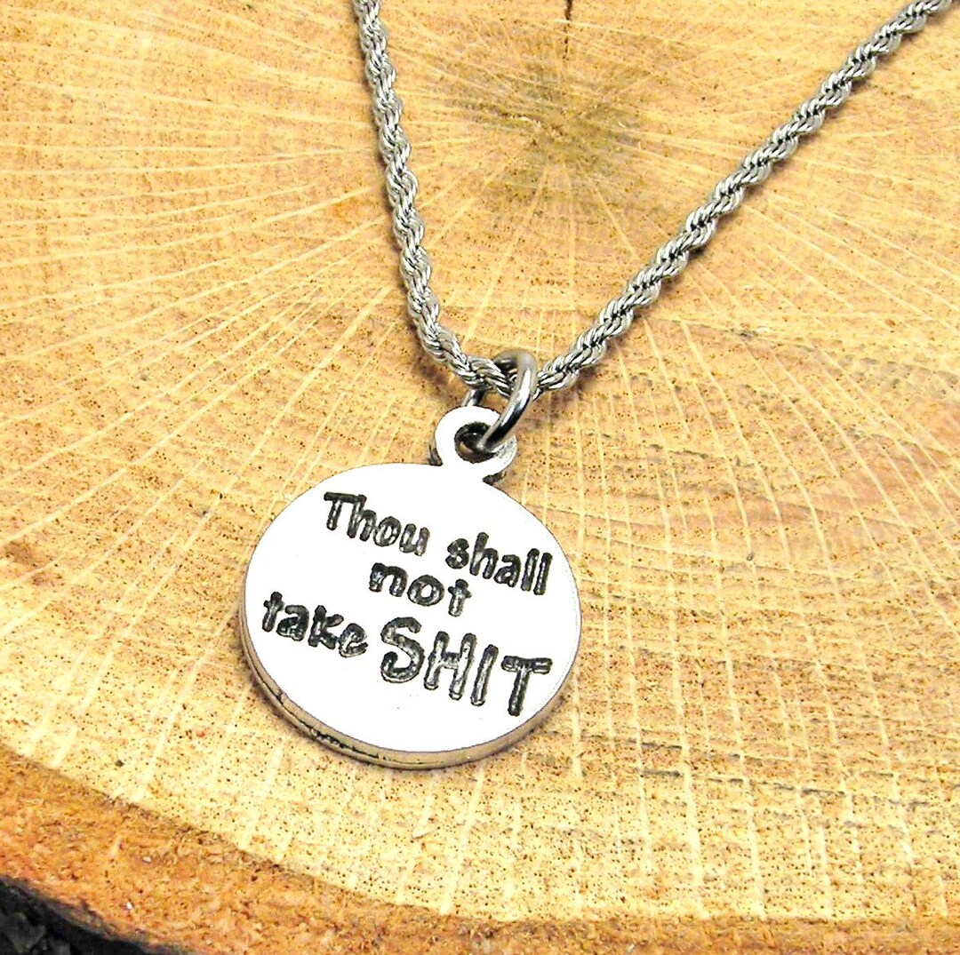Thou Shall Not Take Shit Stainless Steel Rope Necklace - Etsy