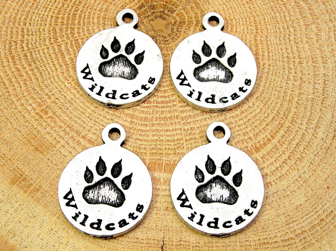 Wildcats Paw Print Mascot Team Charm - Etsy