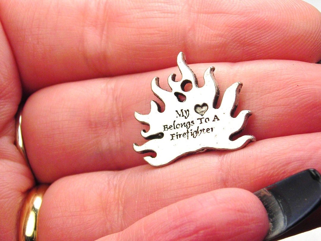 My Heart Belongs to a Firefighter Fireman Wife Charm - Etsy