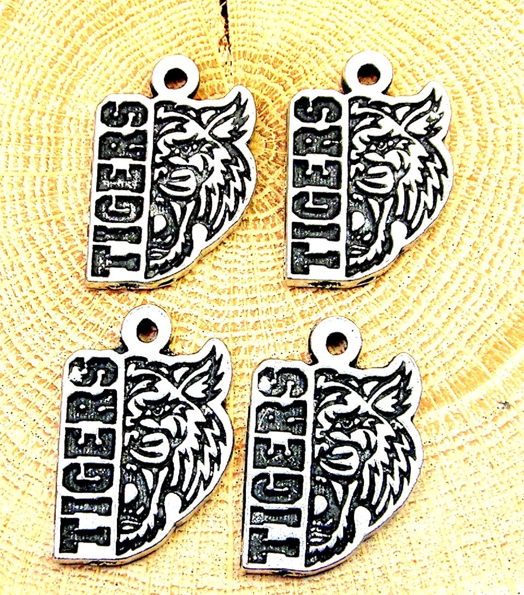 Tiger Half Face Mascot Team Charms Lot of 4 - Etsy
