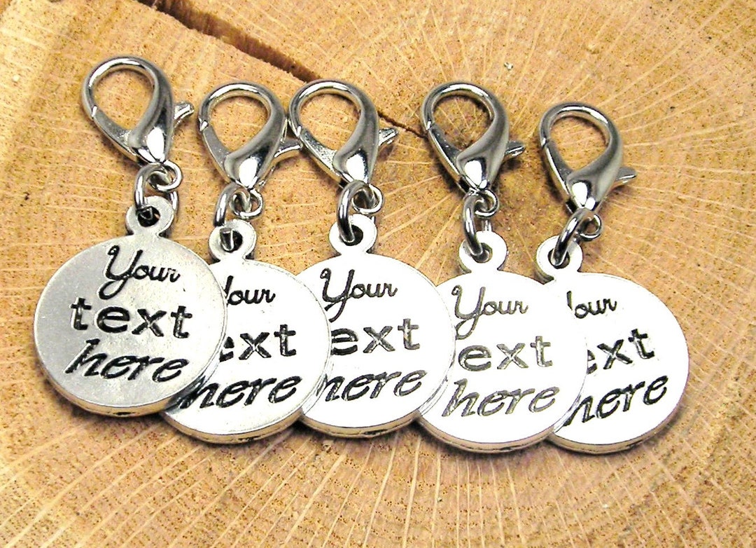 Custom Your Text Here Personalized Stainless Steel Zipper Pulls Set of ...