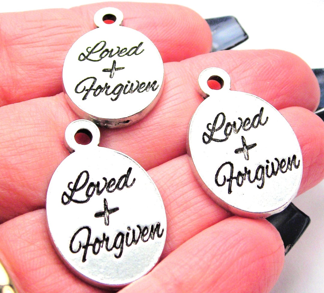 Loved and Forgiven Religious Charms 3 Pieces - Etsy