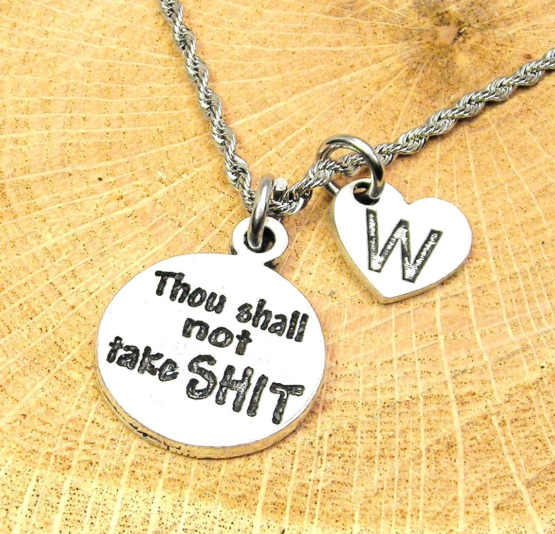 Thou Shall Not Take SHIT With Heart Initial Stainless Steel - Etsy