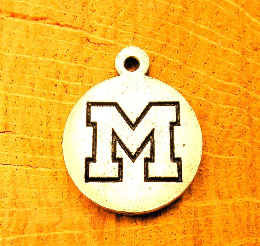 Collegiate Letter M Charm - Etsy