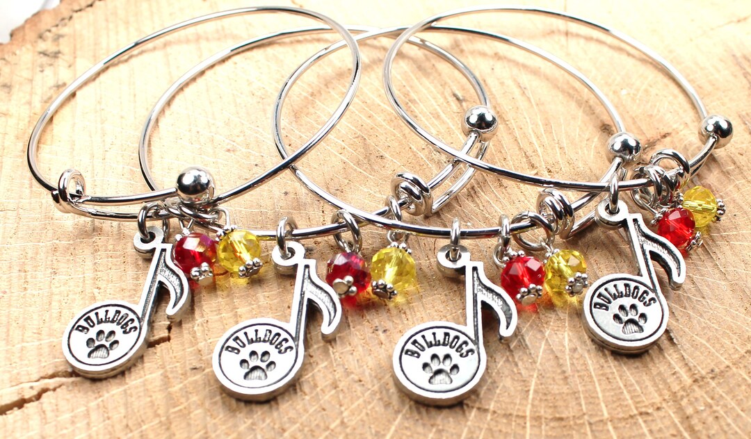 Music Note CUSTOM 10 PIECES Your Logo on a Music Note Bangle Bracelets ...