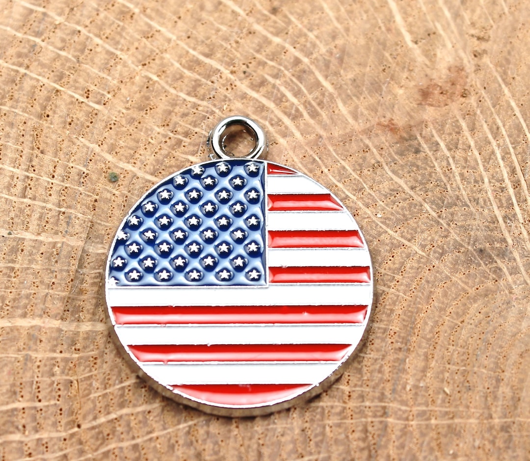 American Flag Charm - Etsy