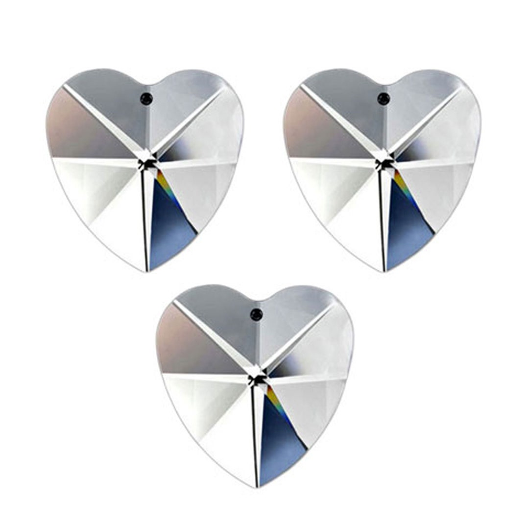 Clear Crystal Heart 28mm, Asfour Sun Catcher Crystal Heart Prisms ...