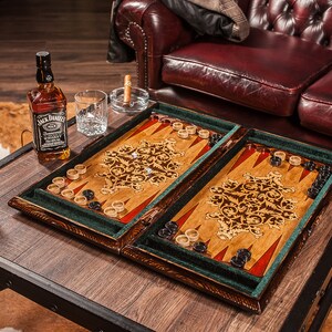 Wooden Backgammon Set, Handmade Backgammon Board, Backgammon Game, Gift ...