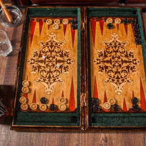 Wooden backgammon set handmade backgammon board backgammon | Etsy