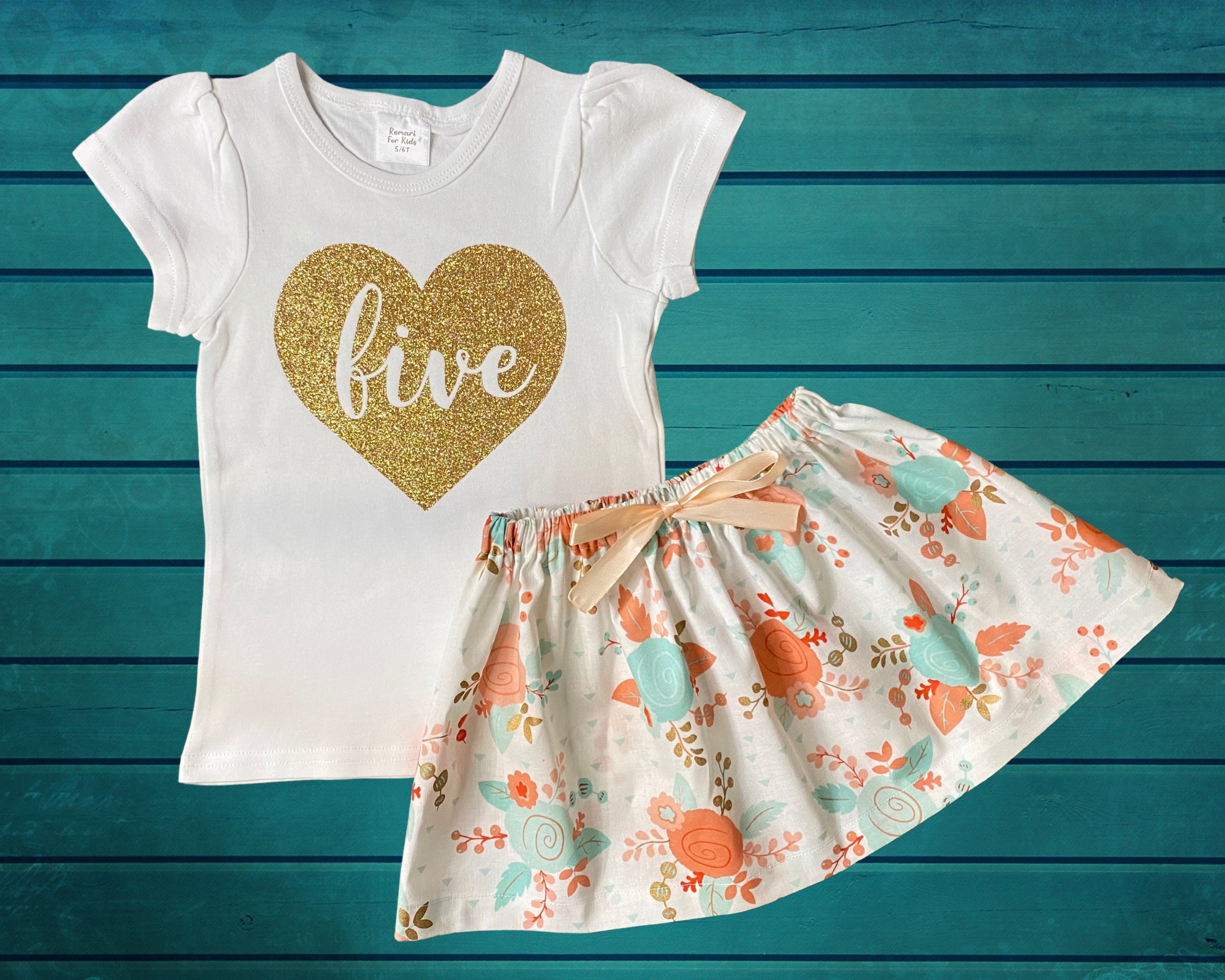 Birthday Outfit 5 Year Old Girl 5th Birthday Outfit Five | Etsy