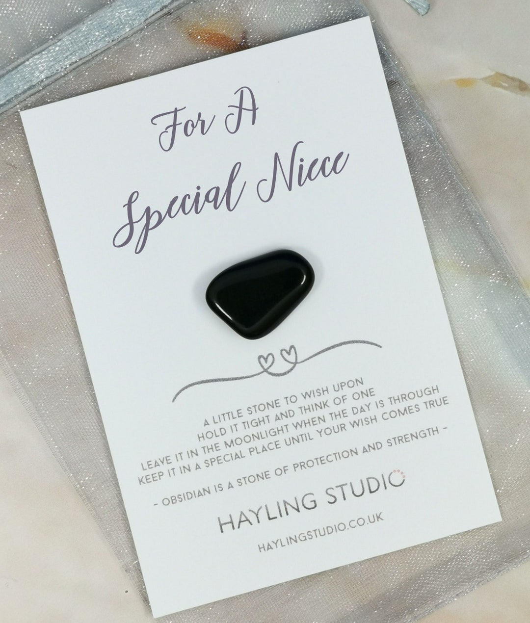For a Special Niece - Wishing Stone - Obsidian Crystal Gift - Make a ...