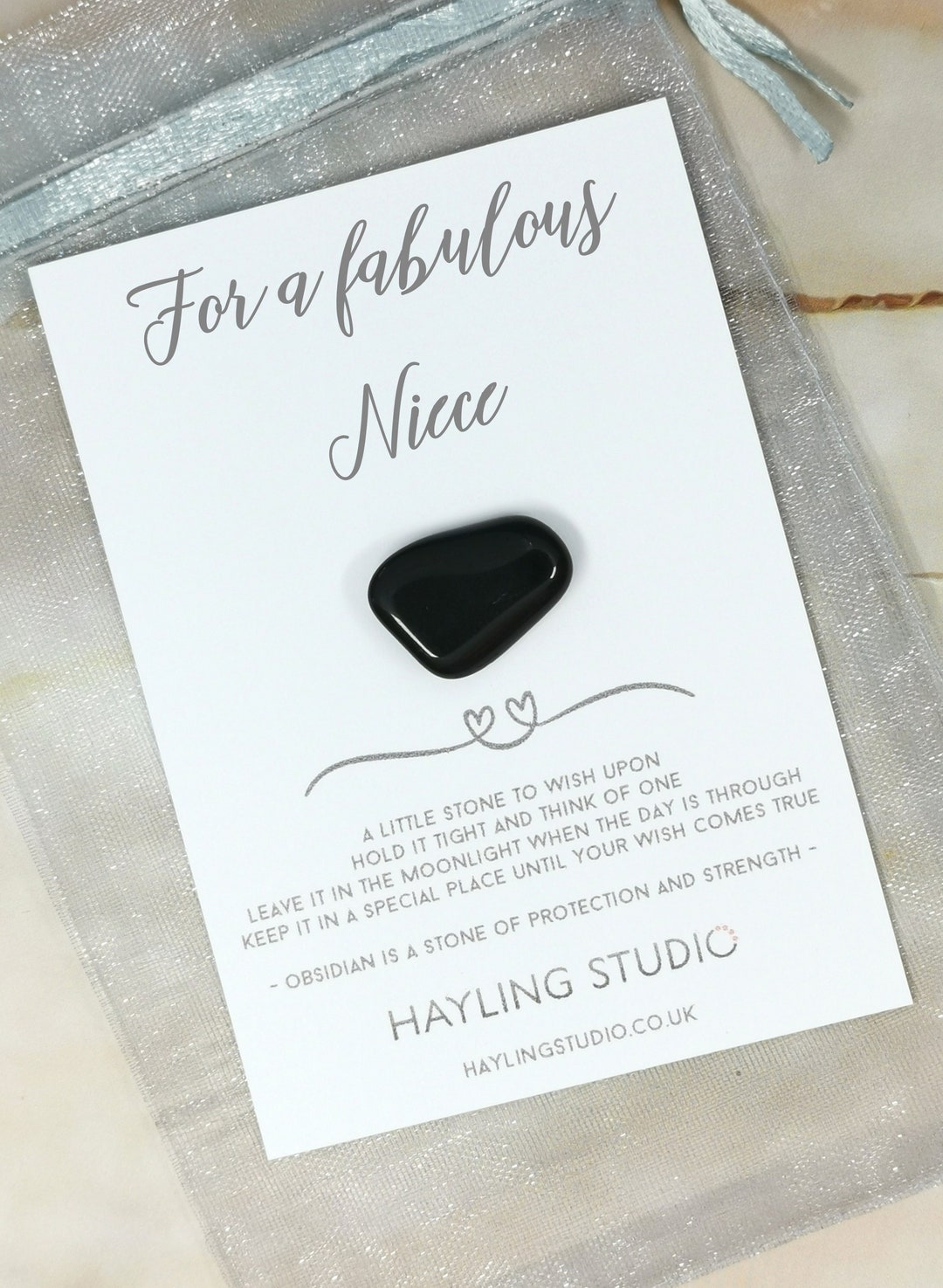 For a Fabulous Niece - Wishing Stone - Obsidian Crystal Gift - Make a ...