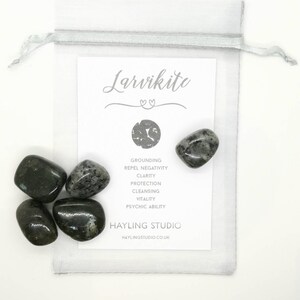 Larvikite (black Moonstone) Gemstone With Info Card and Gift Bag - A ...