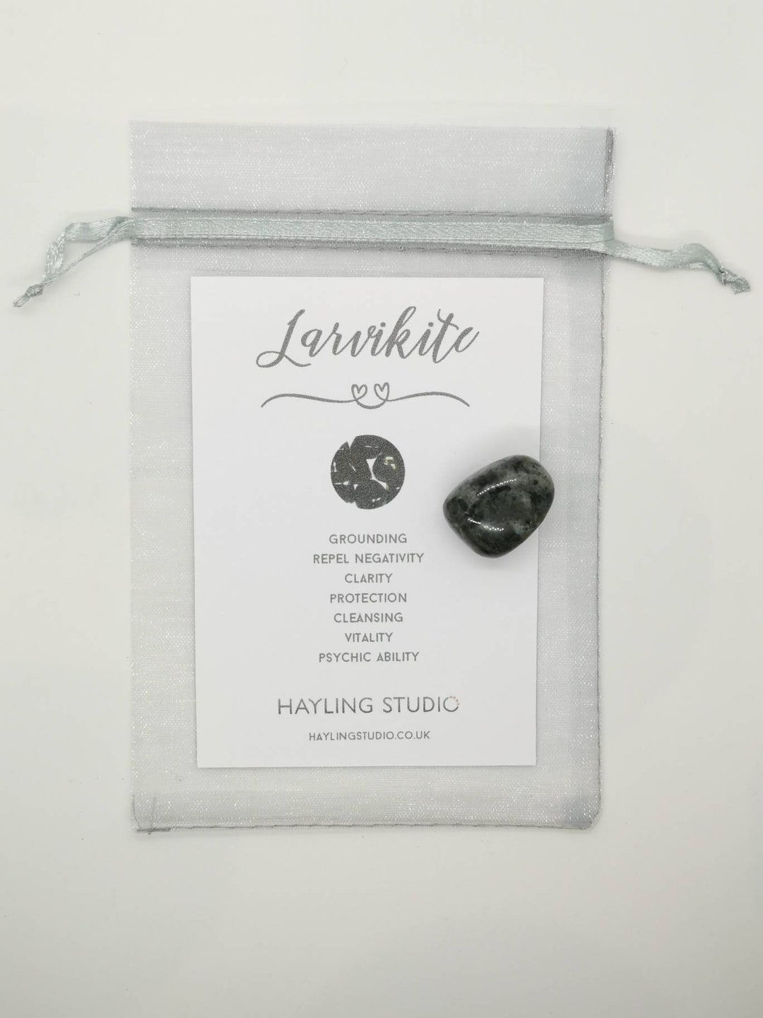Larvikite (black Moonstone) Gemstone With Info Card and Gift Bag - A ...