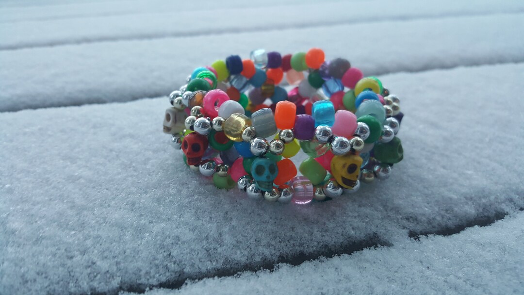 Skull Kandi Cuffs, Rave Bracelet, EDM Fashion, Halloween, Festival ...
