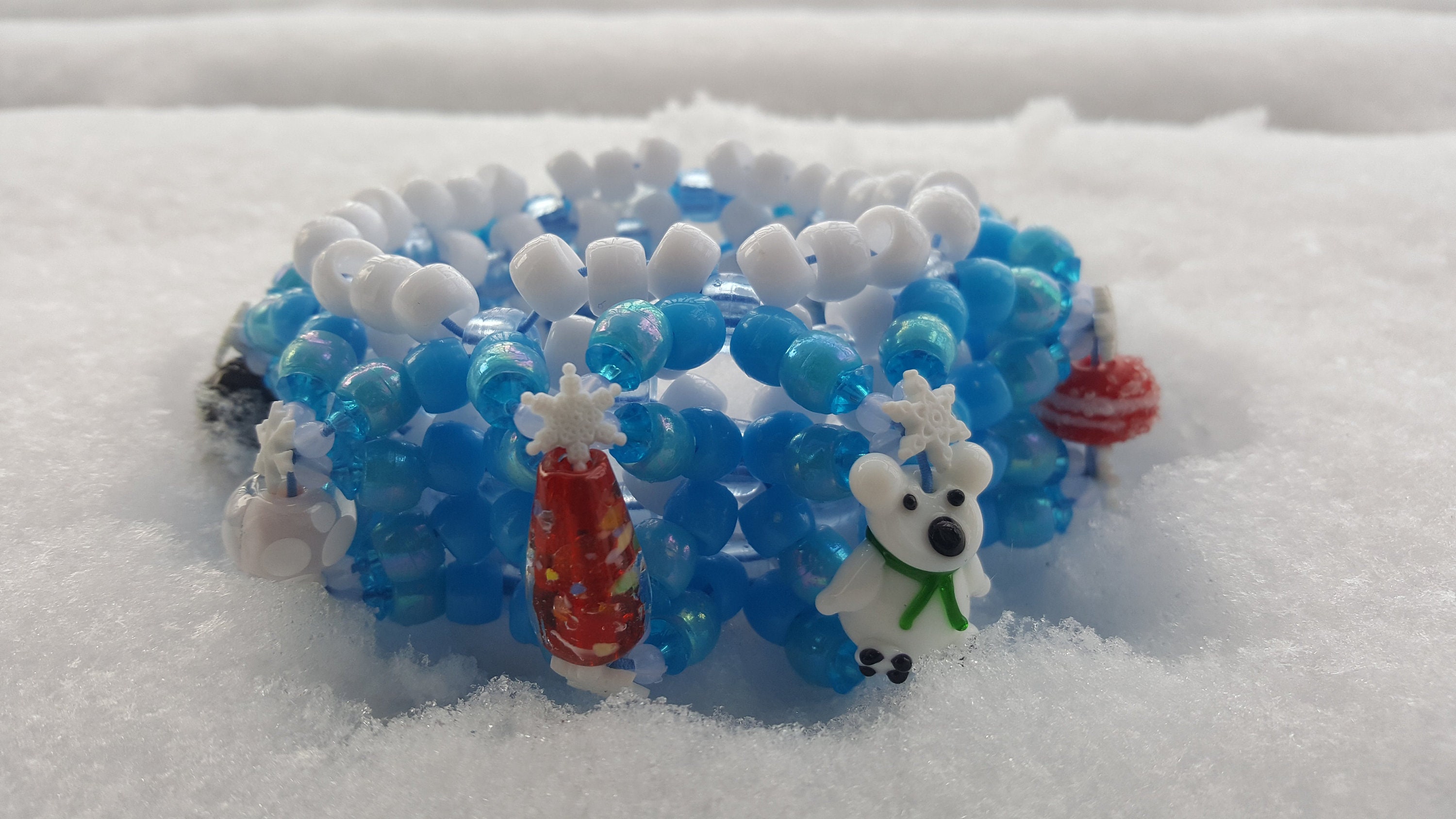 Holiday themed kandi cuffs Christmas kandi cuffs Rave | Etsy