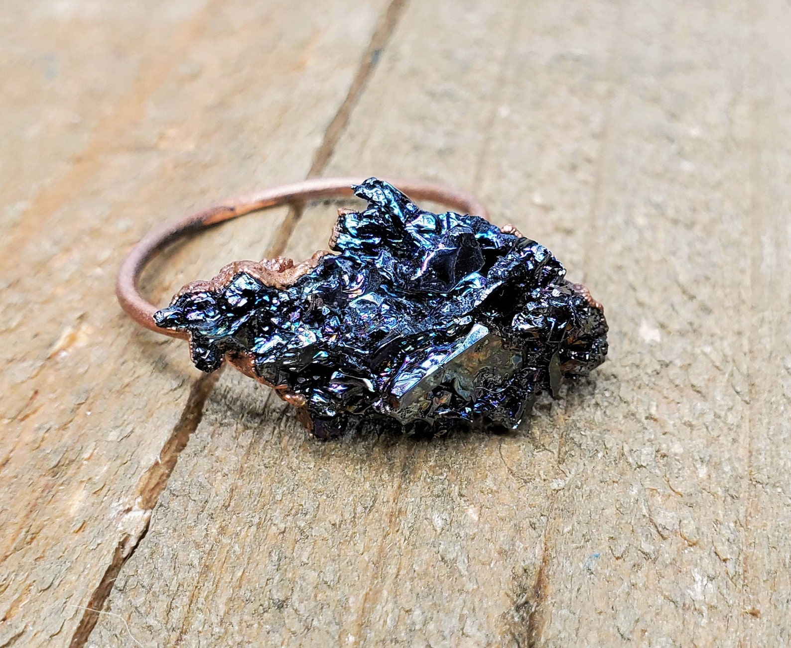 Rainbow Kryptonite Ring Silicon Carbide Copper Ring - Etsy