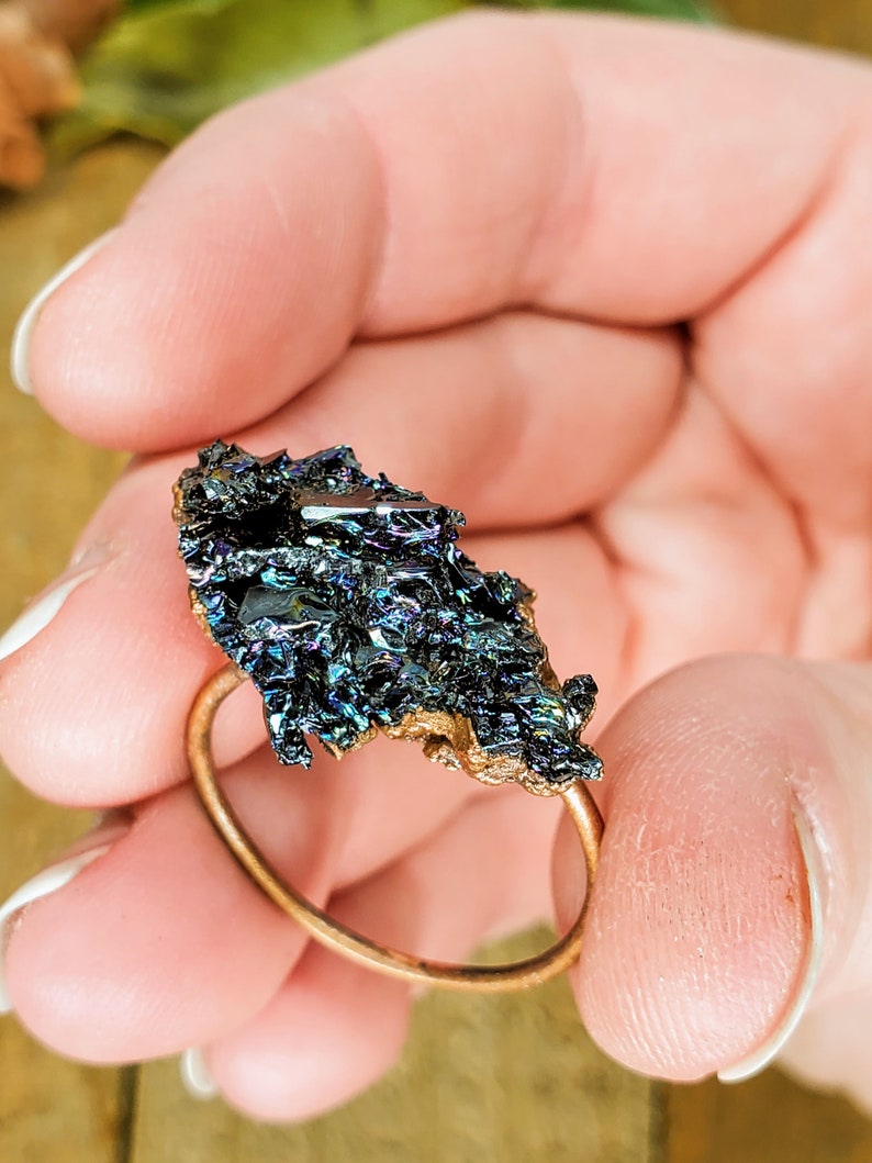 Rainbow Kryptonite Ring Silicon Carbide Copper Ring | Etsy