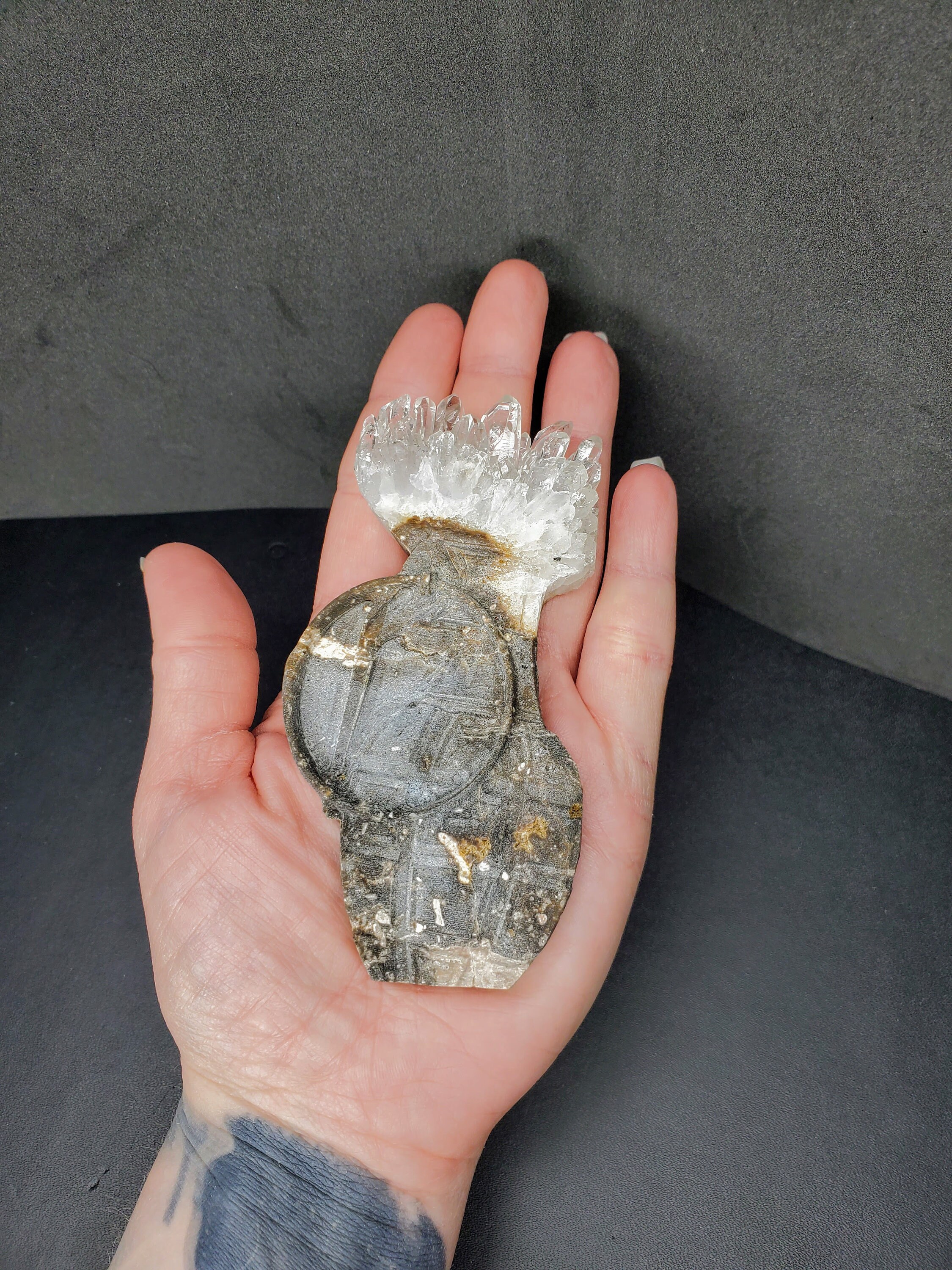 Quartz Grenade Statue Hand Carved Stone Quartz Carving | Etsy