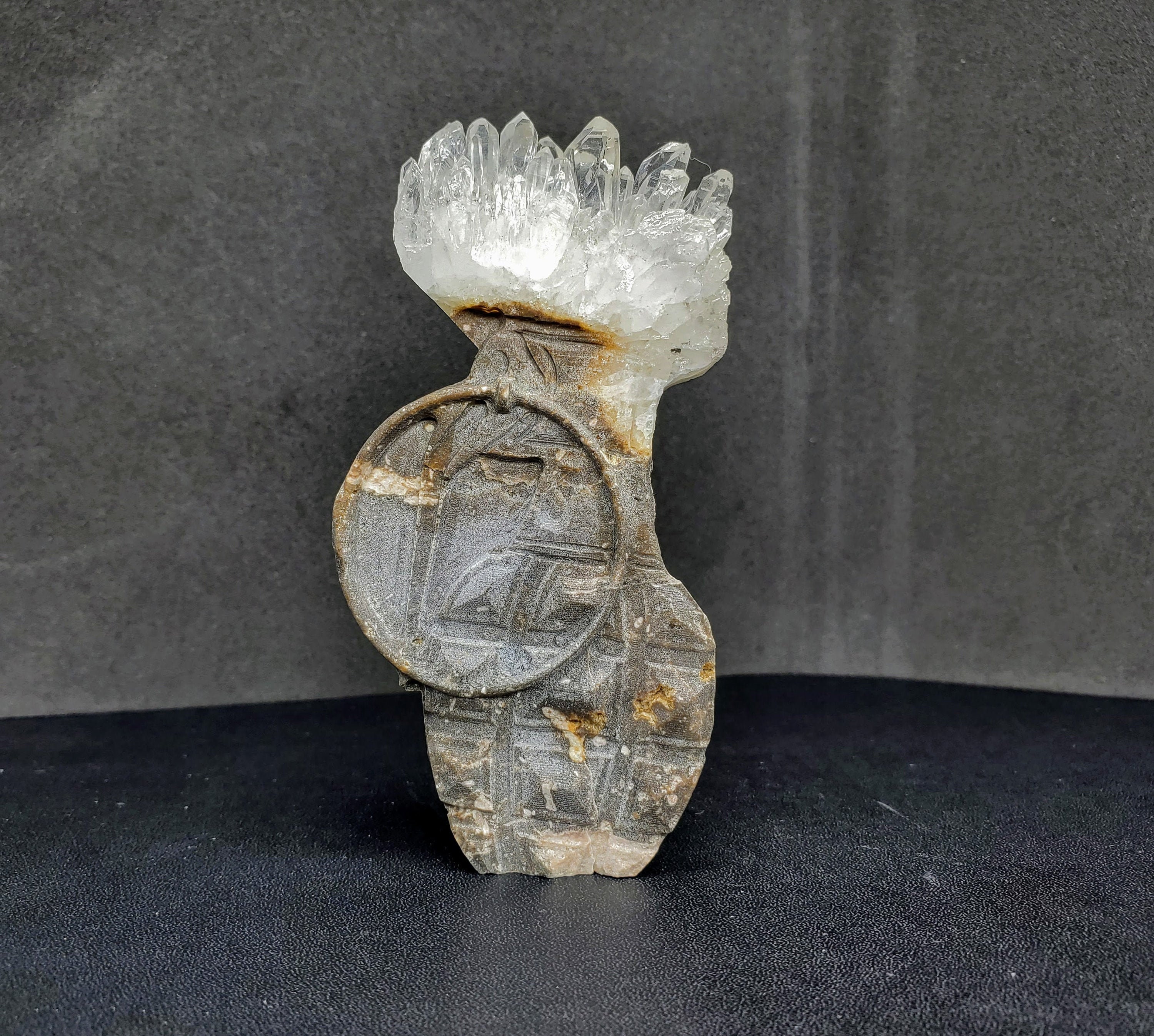 Quartz Grenade Statue Hand Carved Stone Quartz Carving | Etsy