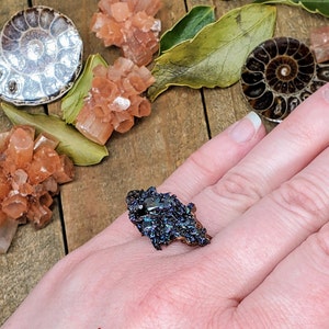 Rainbow Kryptonite Ring, Silicon Carbide Copper Ring, Electroformed ...