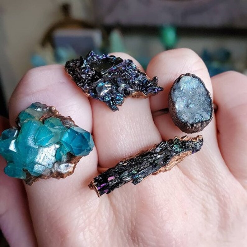 Rainbow Kryptonite Ring Silicon Carbide Copper Ring - Etsy
