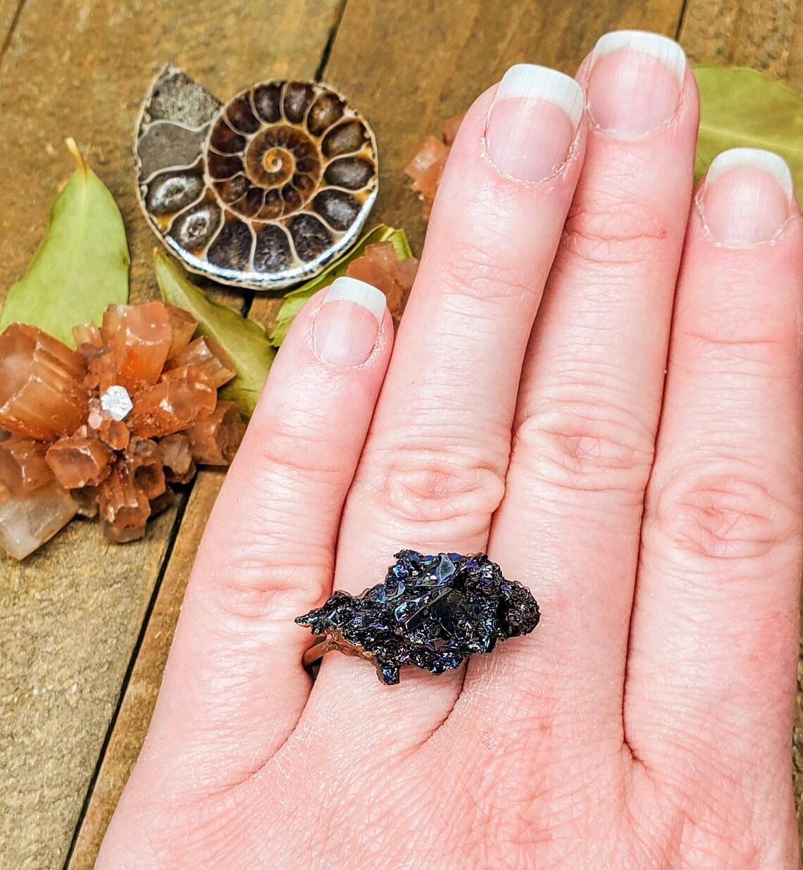 Rainbow Kryptonite ring Silicon Carbide copper ring | Etsy