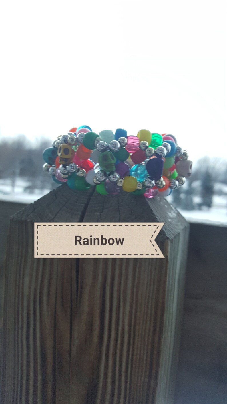 Skull Kandi Cuffs Rave Bracelet EDM Fashion Halloween - Etsy