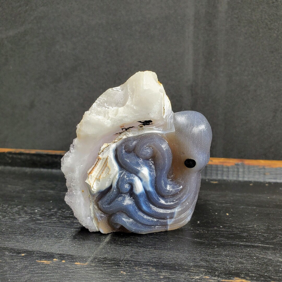Amethyst Geode Octopus Carving, Gemstone Octopus, Gemstone Animal ...