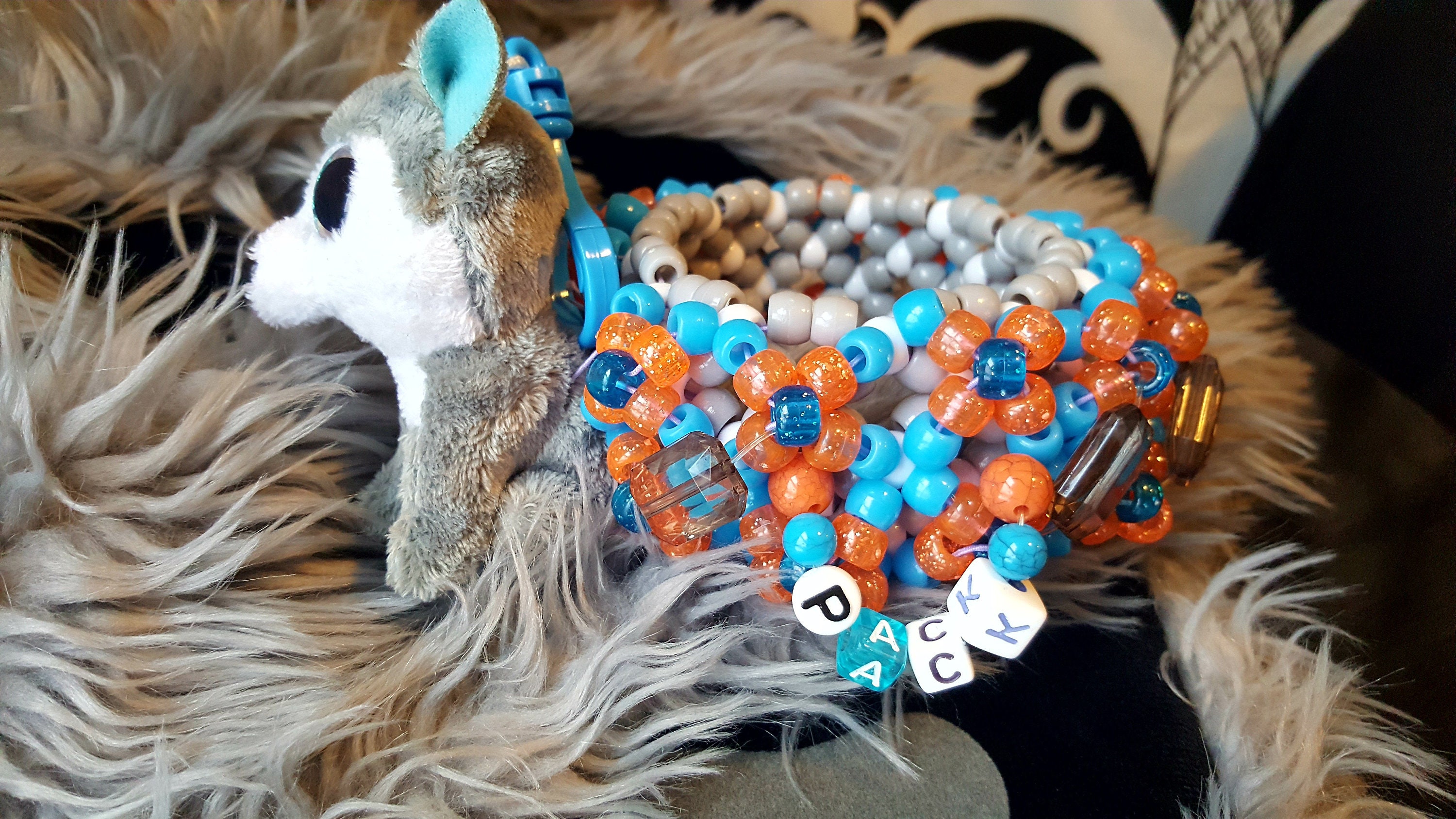 Plushy Kandi Cuffs Rave bracelets Animal Kandi cuff EDM | Etsy