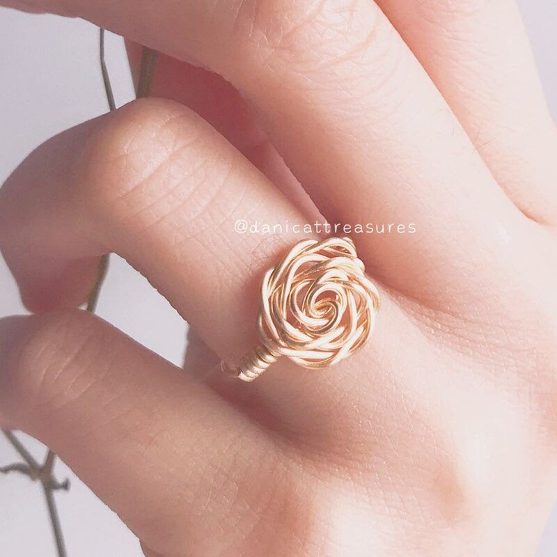 Wire Rose Ring - Etsy