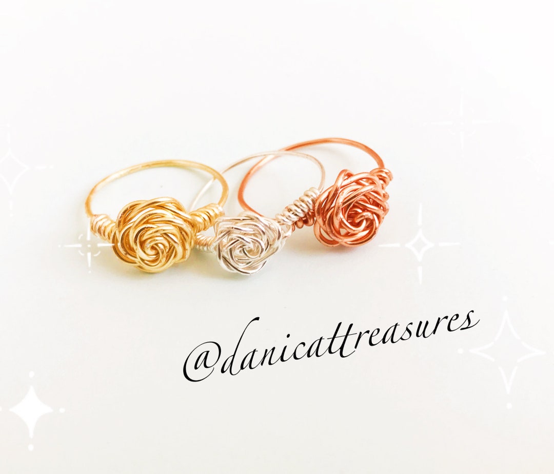 Rose Ring, Sterling Silver Rose Ring, Cute Rose Ring, Gold Rose Ring ...