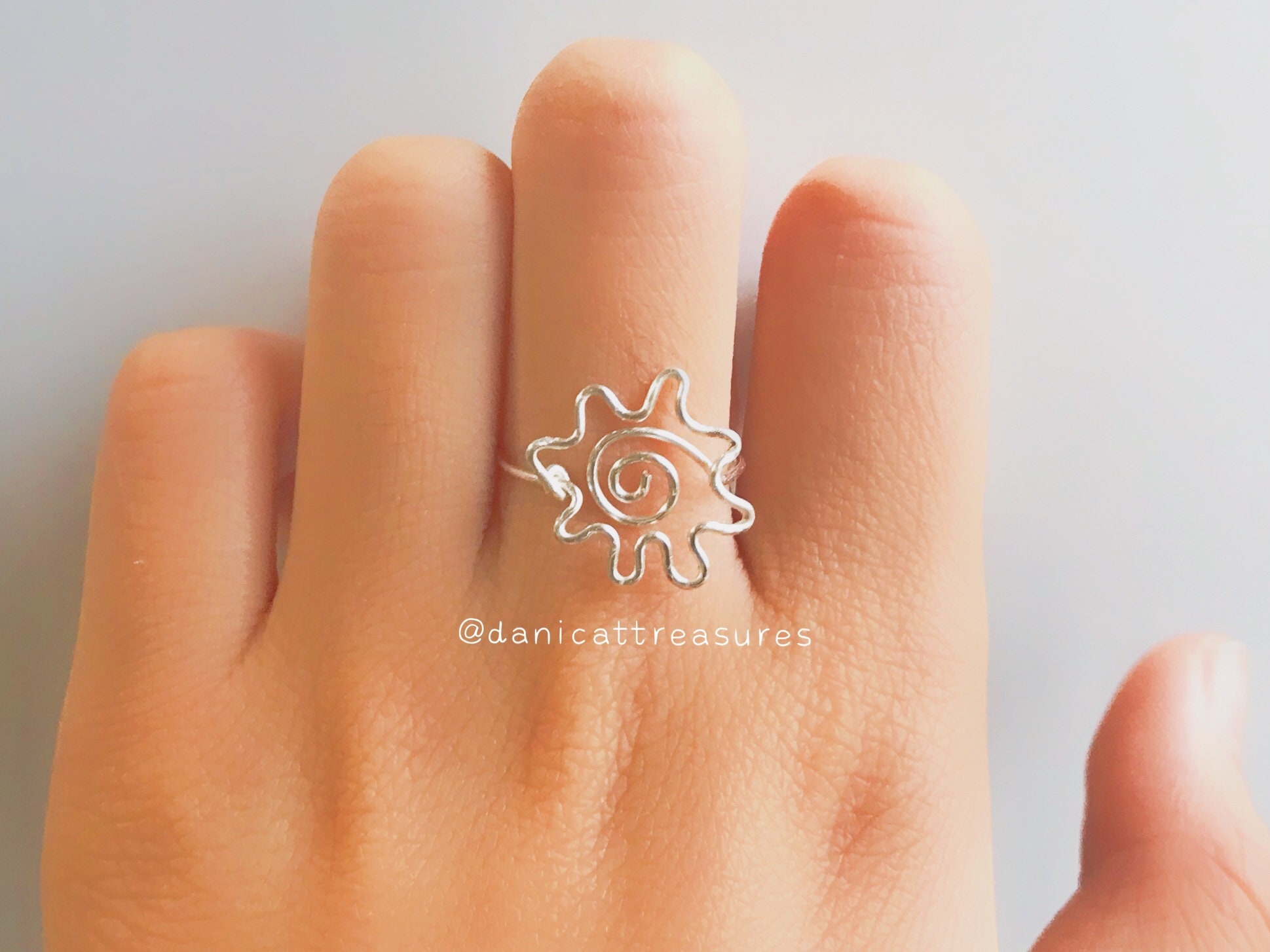 Sun Ring Rain Drop Ring Leaf Ring Nature Wire Ring Silver | Etsy