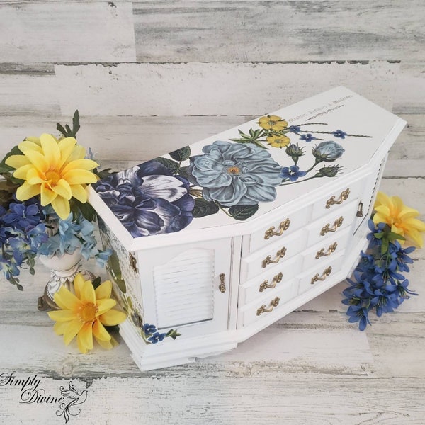 White Distressed Box - Etsy